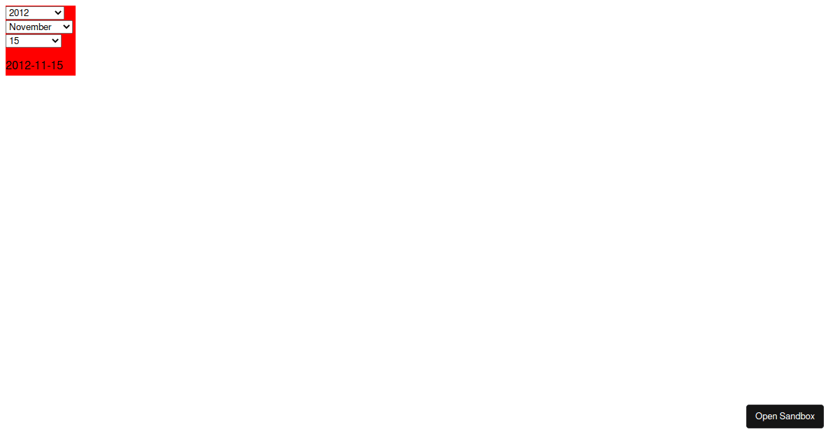 react-dropdown-date example - Codesandbox