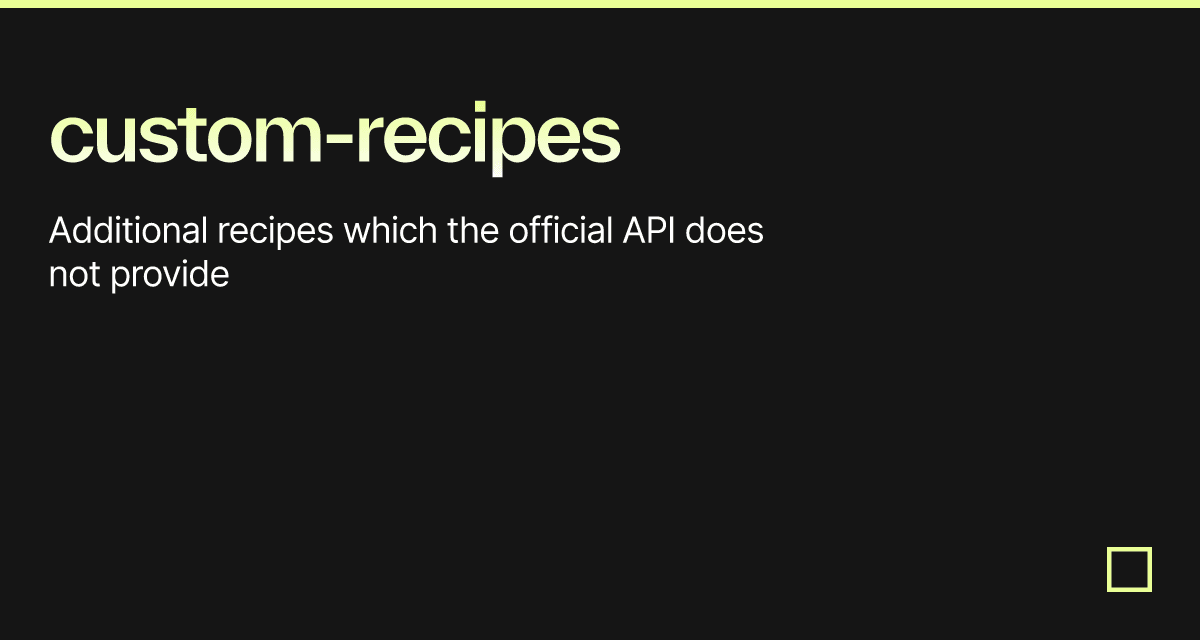 custom-recipes - Codesandbox