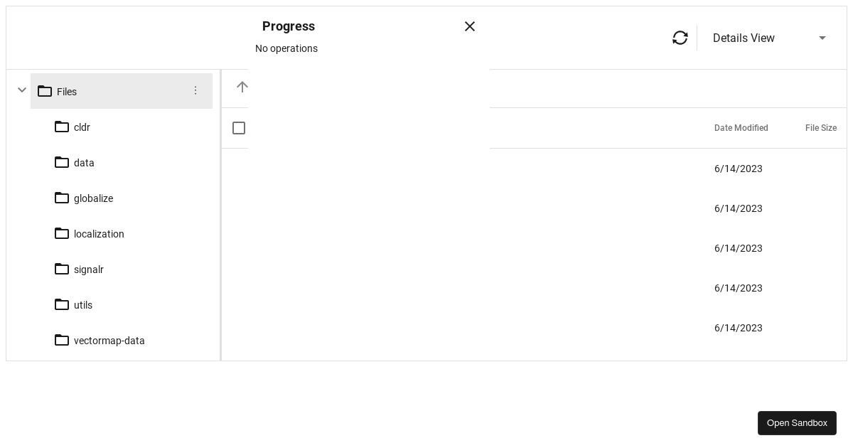 Physical File System - DevExtreme File Manager - Codesandbox