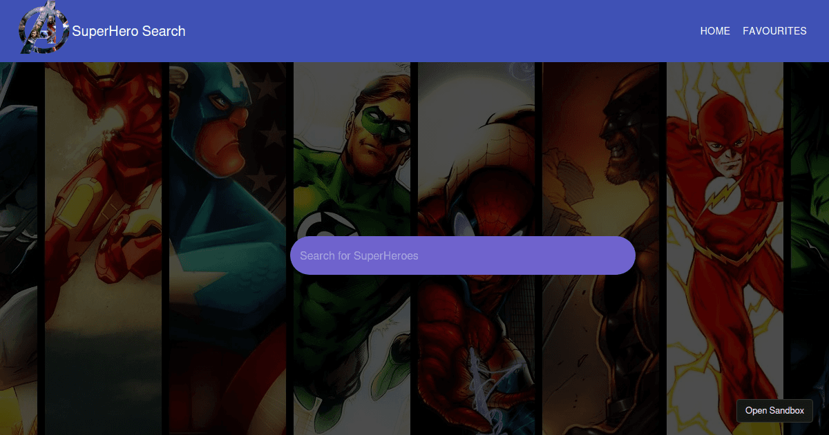 SuperHero React App - Codesandbox