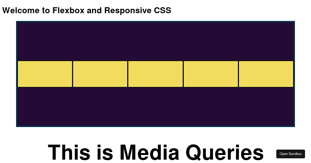 flexbox-media queries - Codesandbox