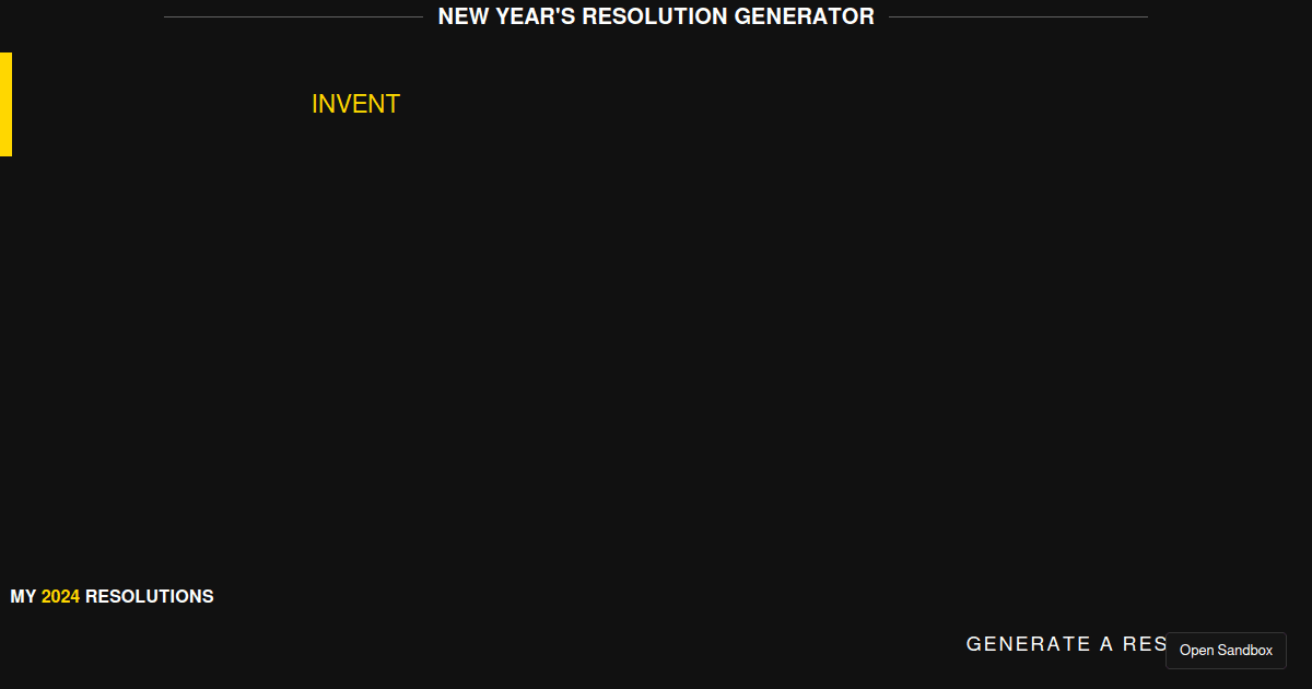 new-years-resolution-generator - Codesandbox