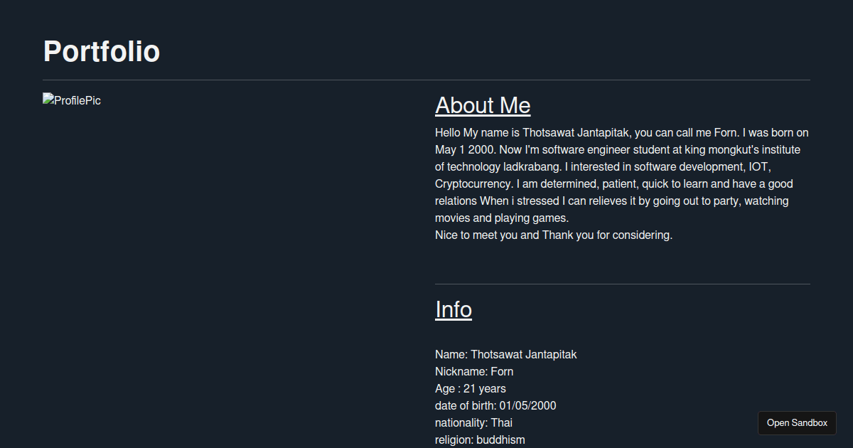 portfolio-thotsawat - Codesandbox