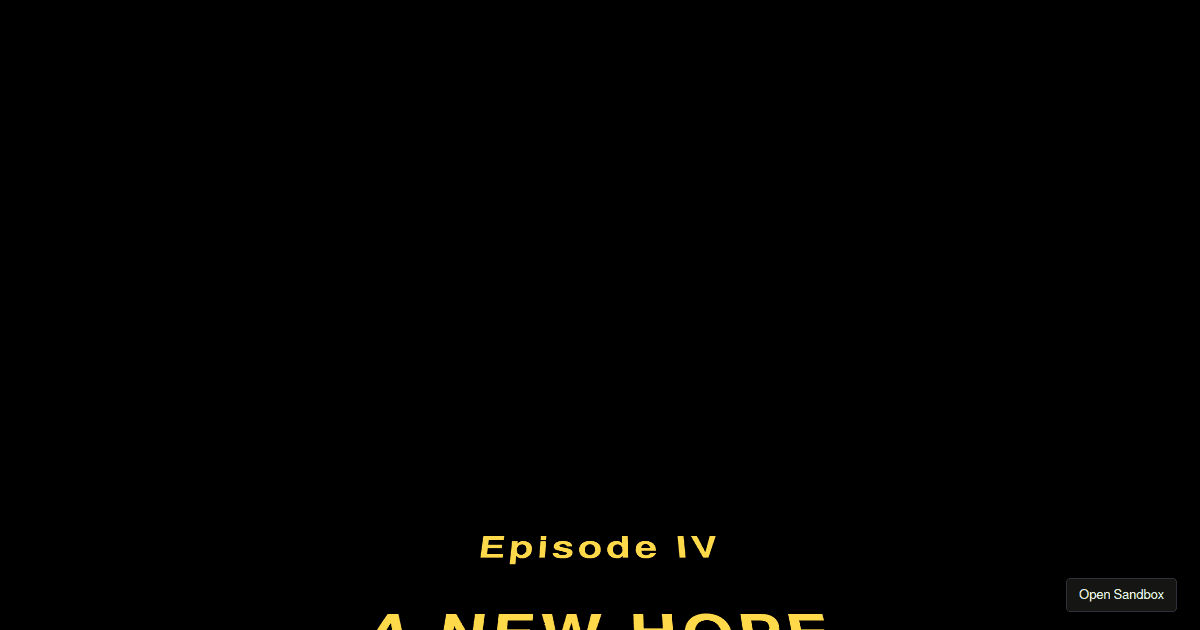 react-star-wars-crawl example - Codesandbox