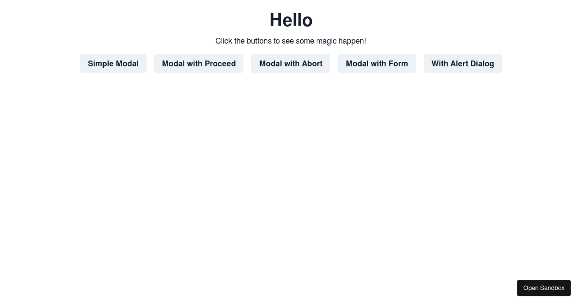 React Prompt Modal Chakra Ui Example Codesandbox