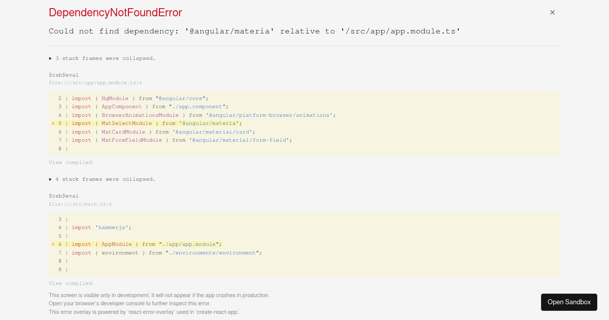 Angular - Codesandbox