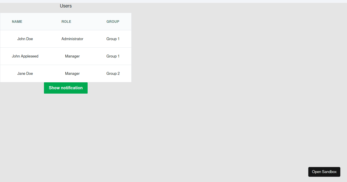 Notification (forked) - Codesandbox