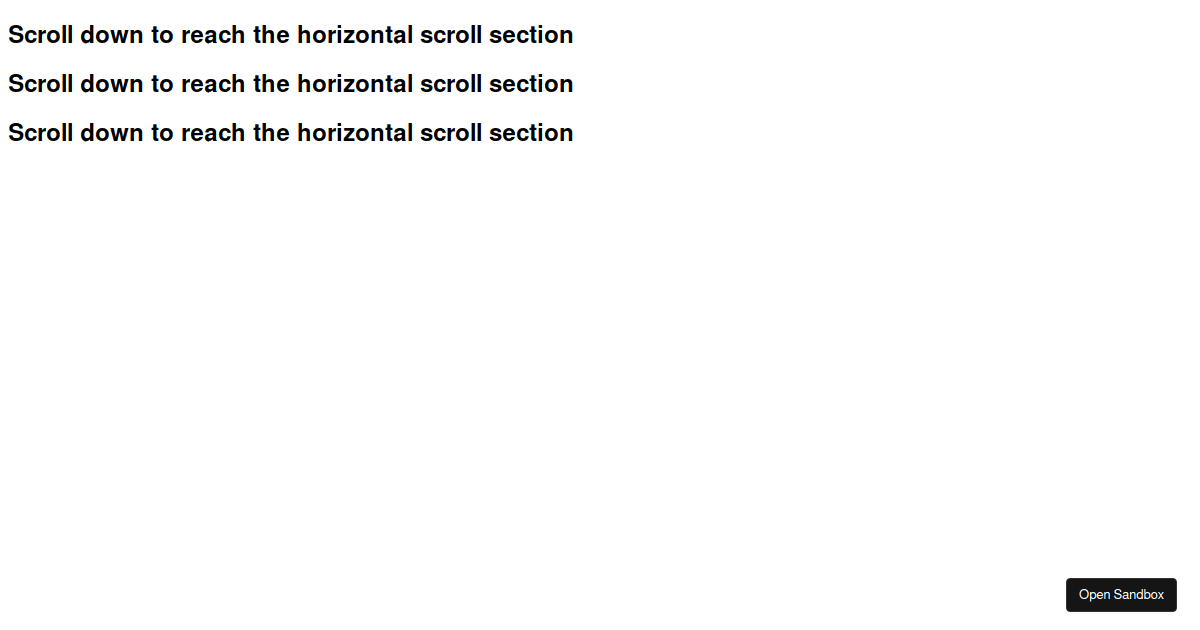 Horizontal Scroll Codesandbox