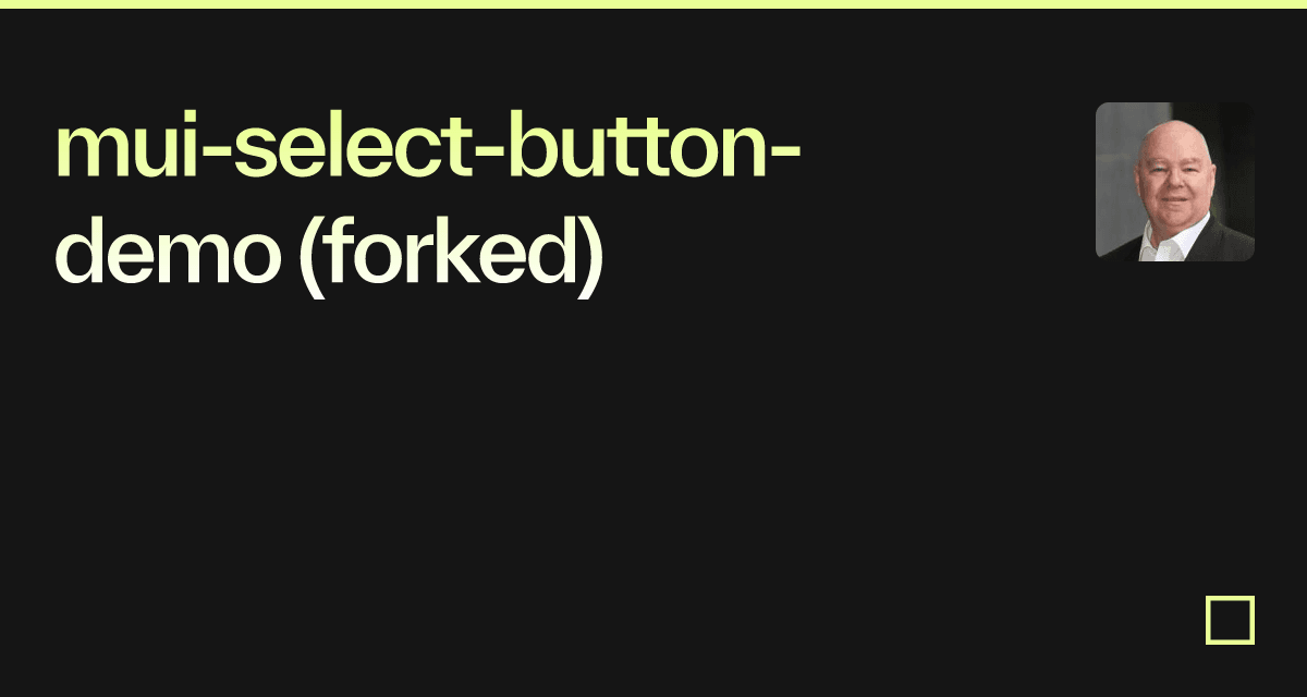 Mui Select Button Demo Forked Codesandbox