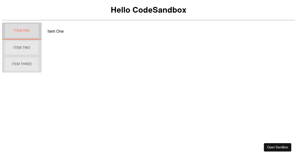 Vertical Tabs with more styles - Codesandbox