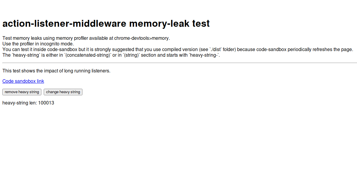 Action Listener Middleware Memory Leak Test Codesandbox
