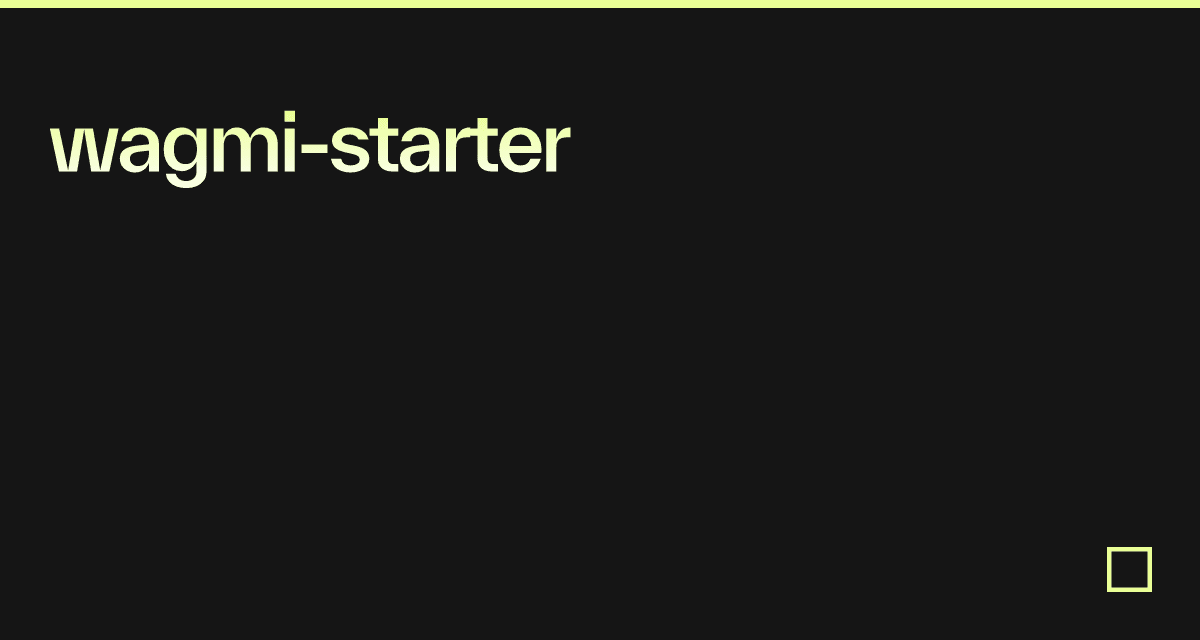 wagmi-starter - Codesandbox