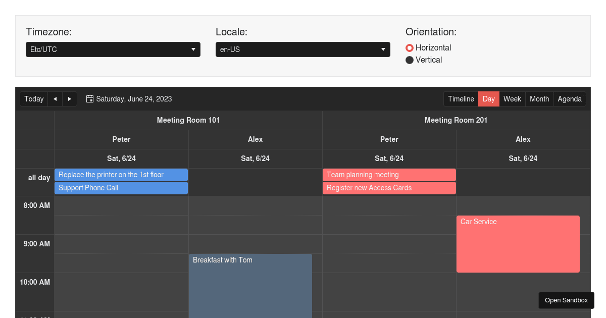 Learn Telerik Kendo Scheduler Codesandbox