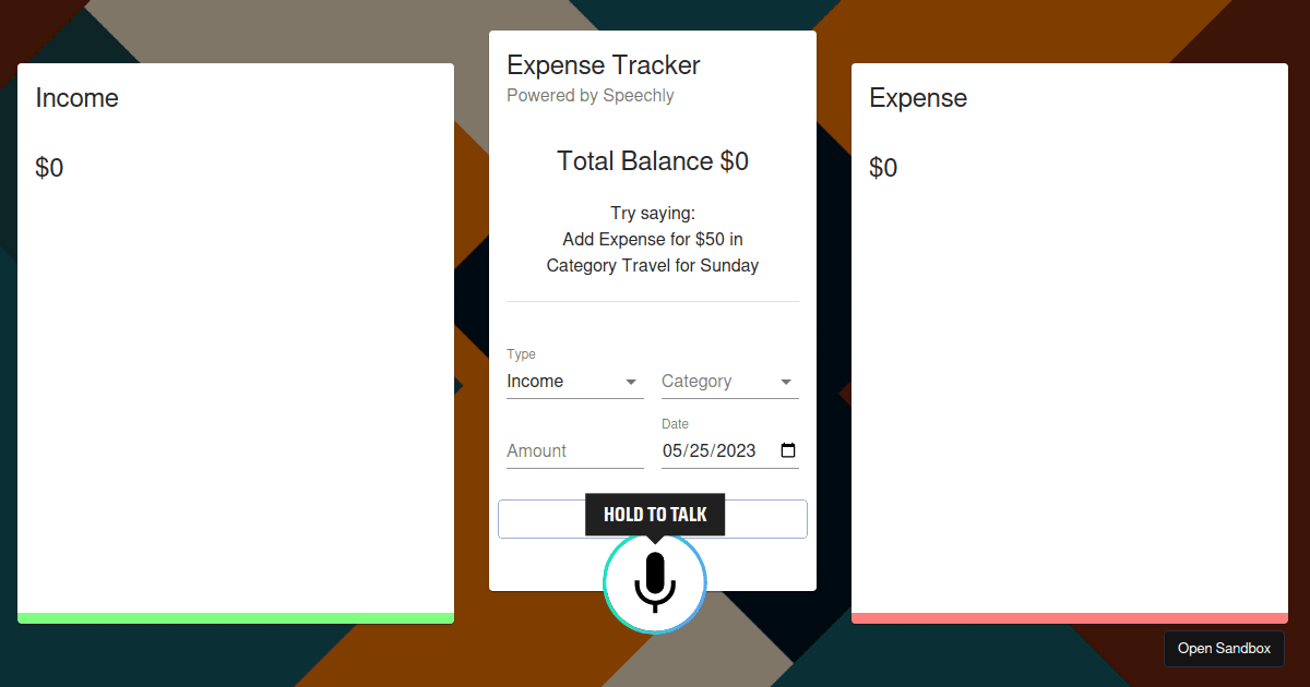 Expense Tracker - Codesandbox
