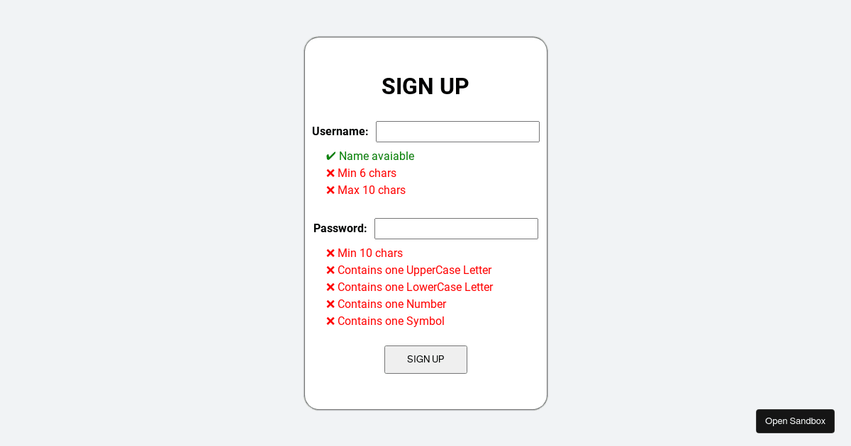 signup-react - Codesandbox