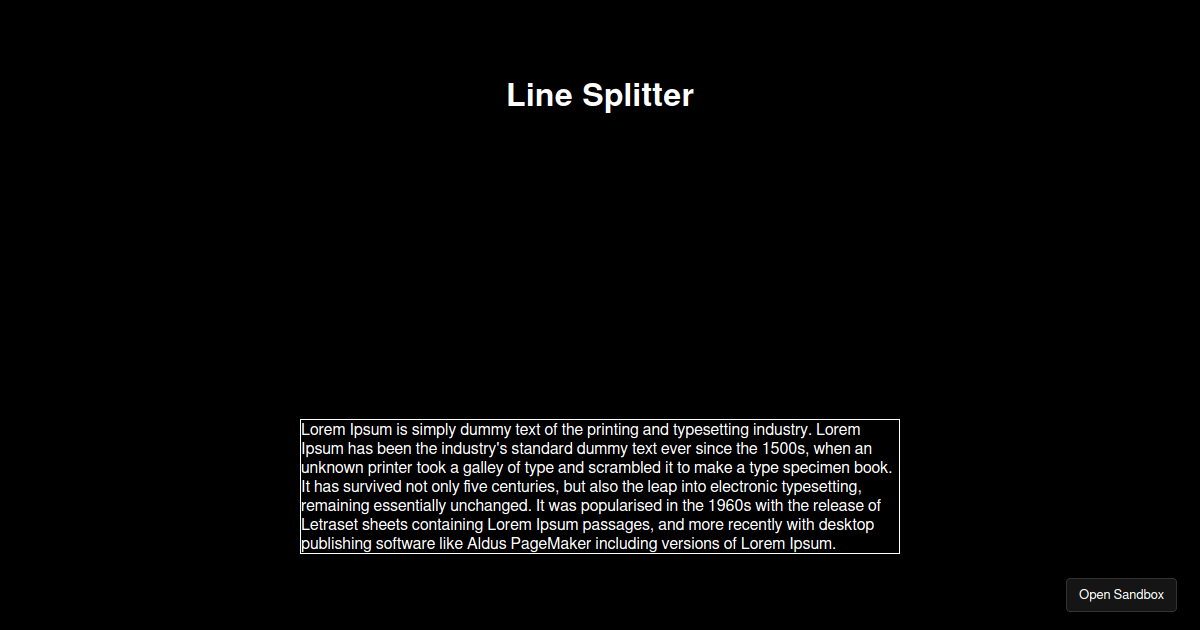 Line Splitter - Codesandbox