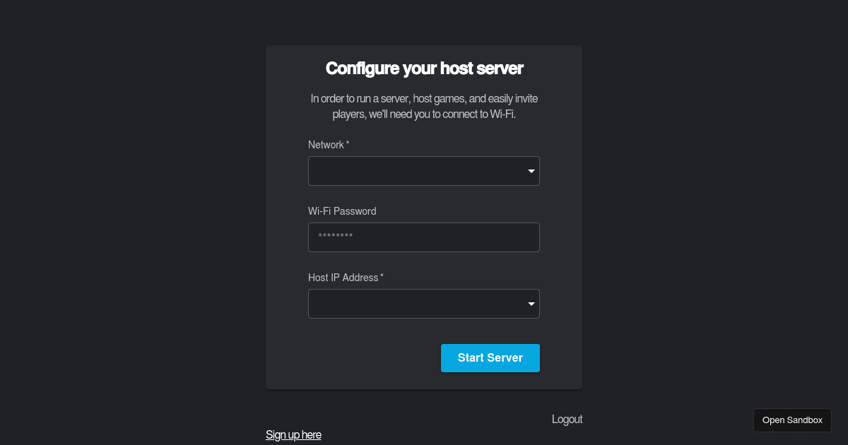 Login Screen - Codesandbox