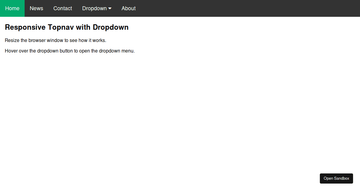 Flashdaniel/Responsive-Topnav-with-Dropdown - Codesandbox