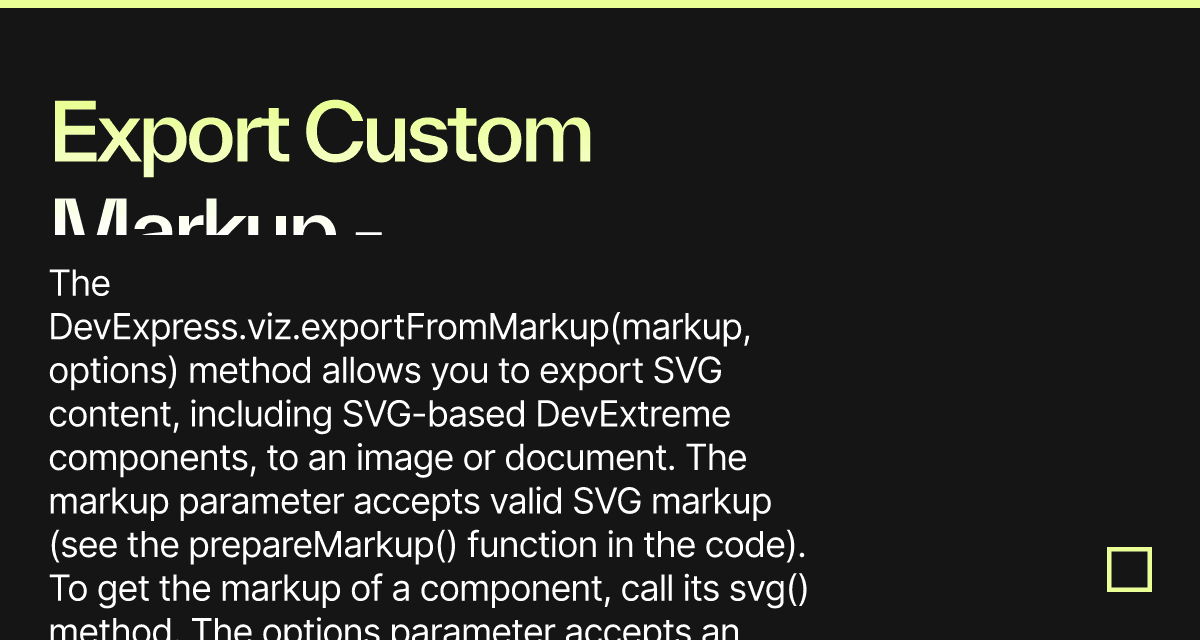 Export Custom Markup - DevExtreme Charts - Codesandbox