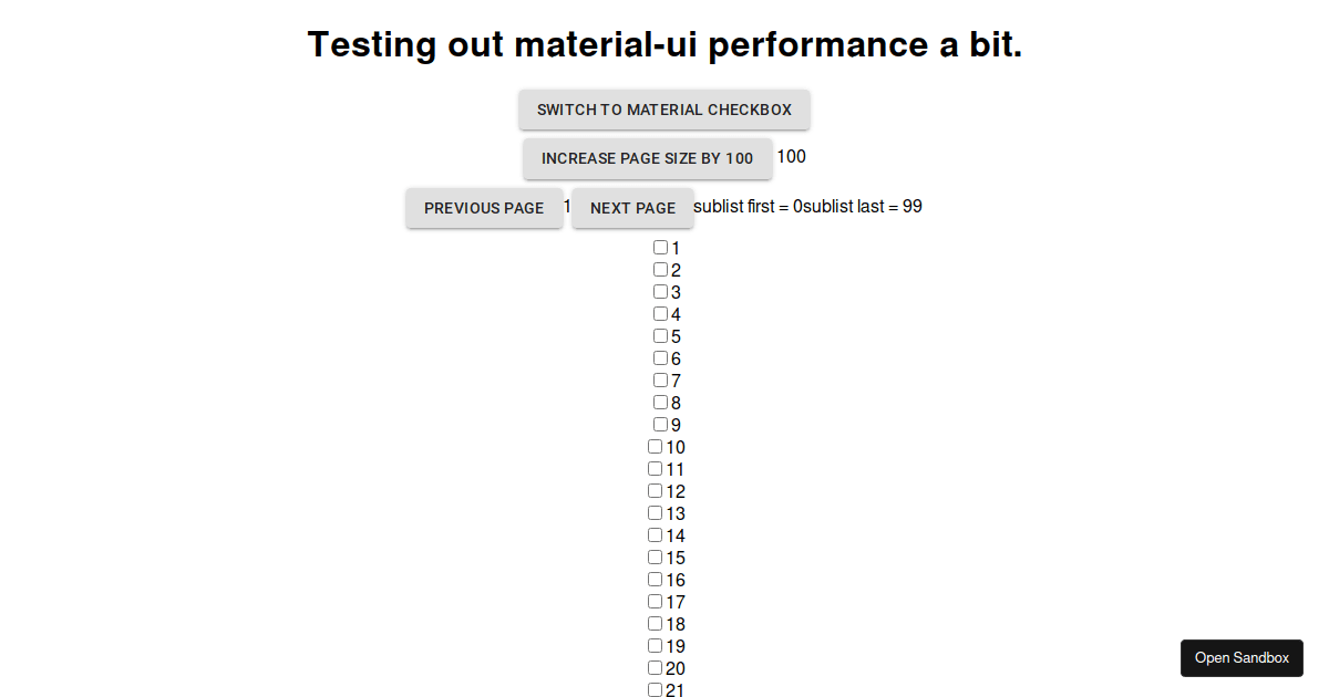 React material-ui sandbox - Codesandbox