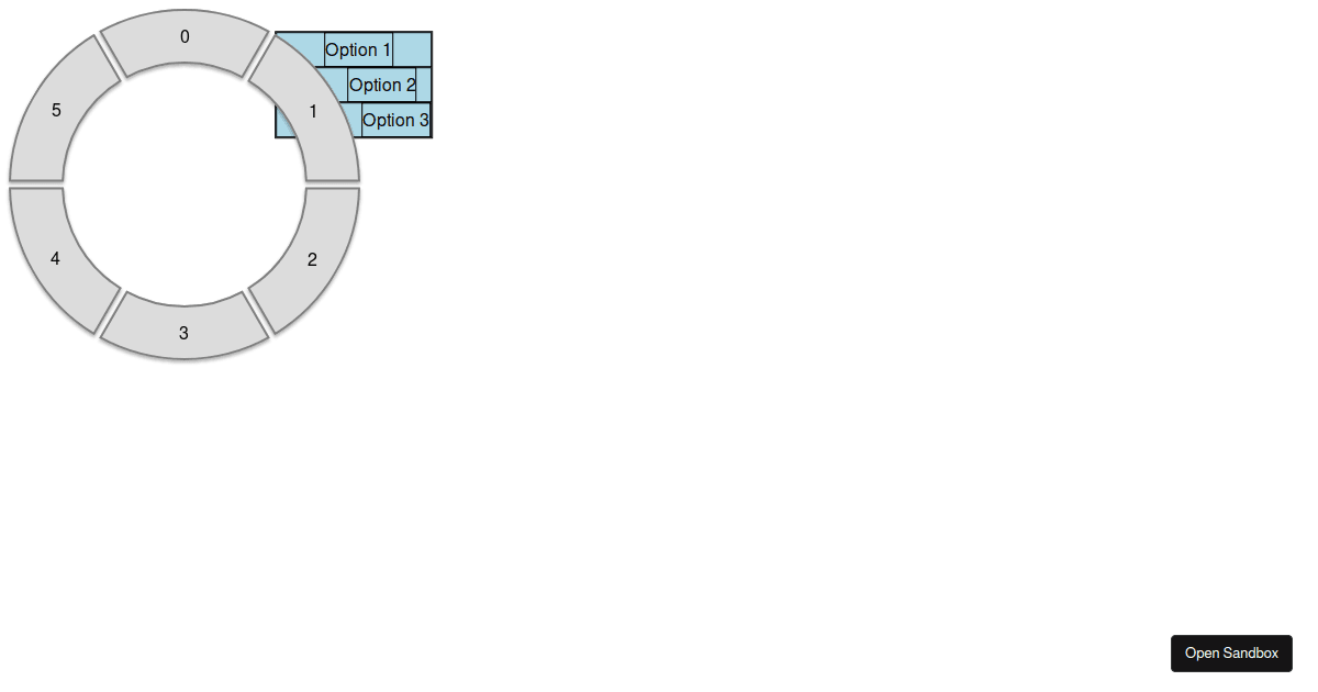 radial menu 3 - Codesandbox