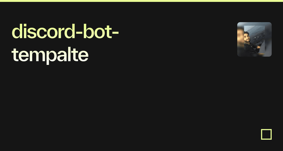 discord-bot-tempalte - Codesandbox