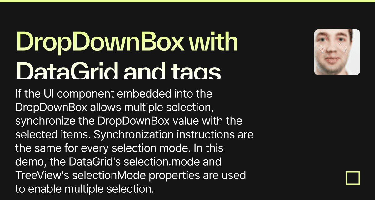 DropDownBox with DataGrid and tags - Codesandbox
