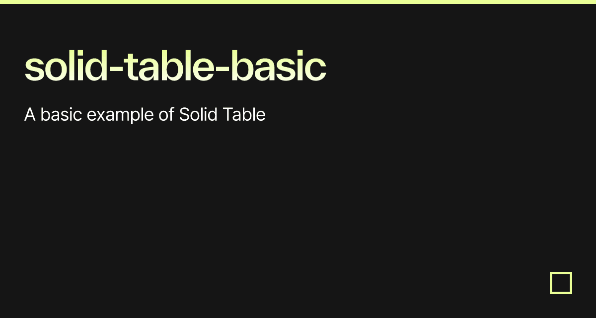 solid-table-basic - Codesandbox