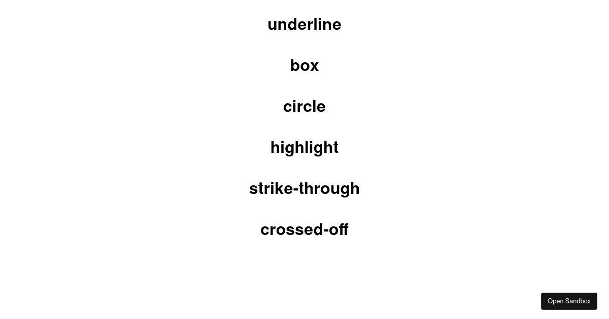React Rough Notation PlayGround - Codesandbox
