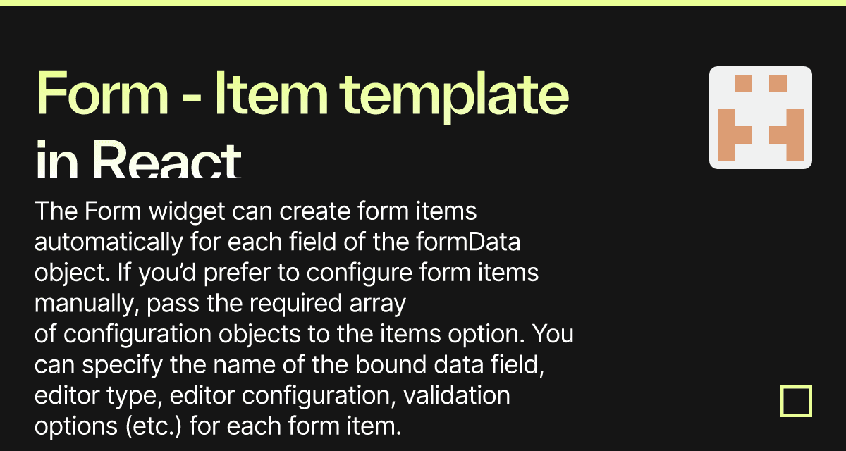 Form - Item template in React - Codesandbox