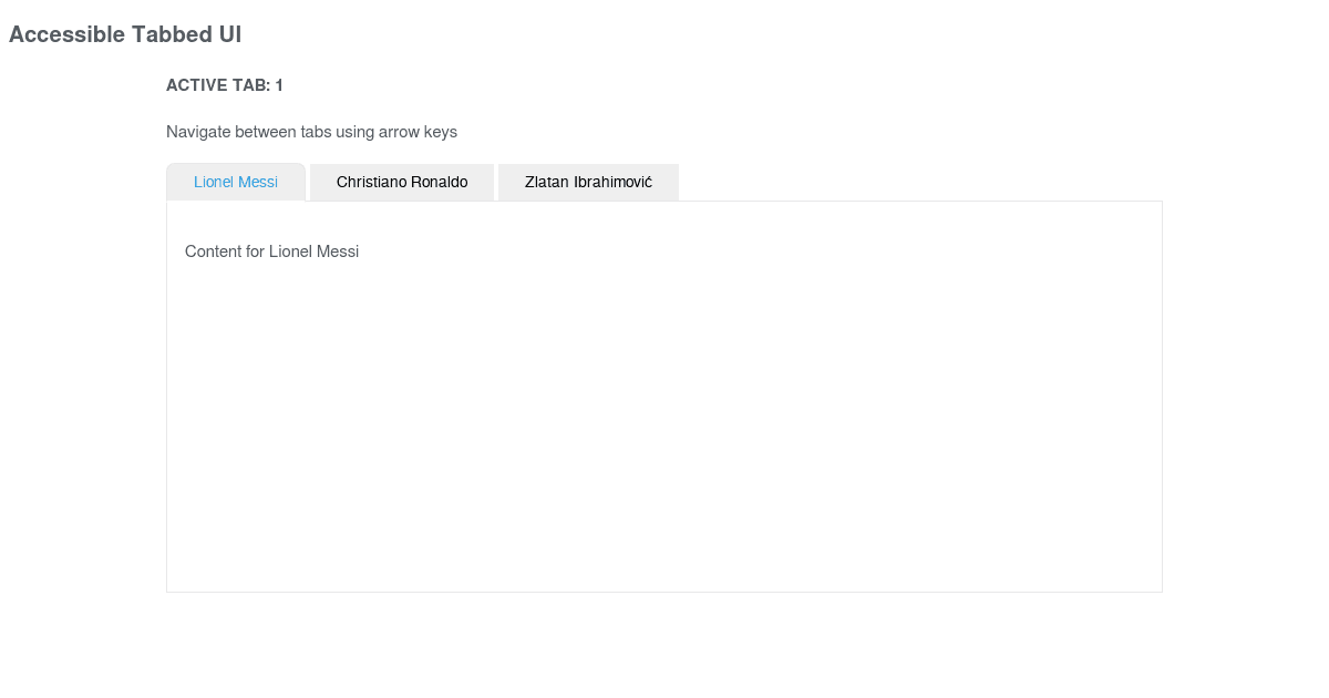Accessible Tabbed Component (Sample) - Codesandbox