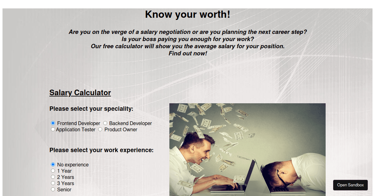 Salary Calculator - Codesandbox