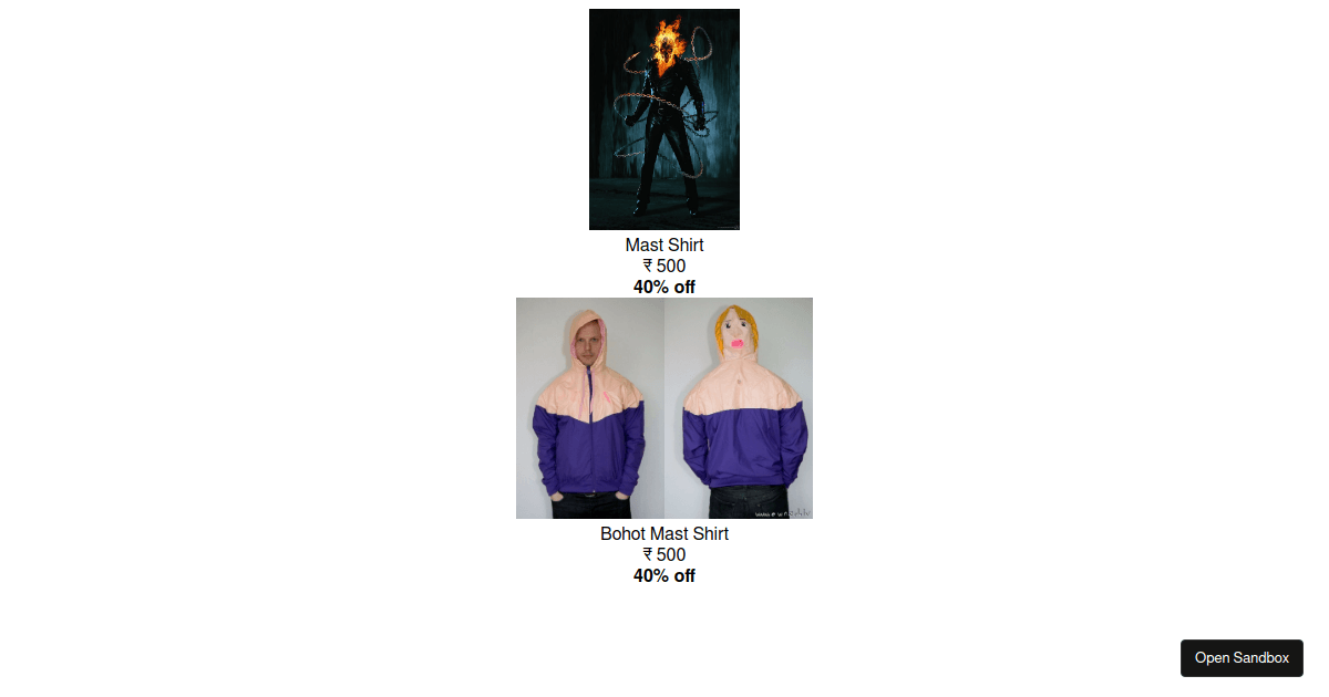 Myntra - Codesandbox