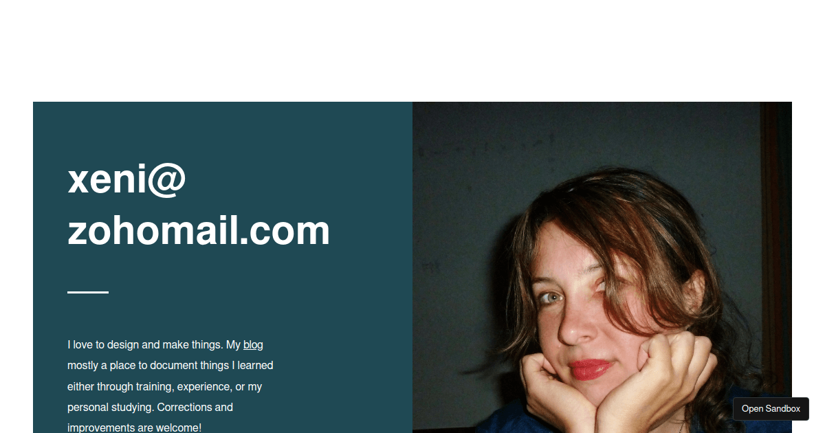 contact-card CSS - Codesandbox