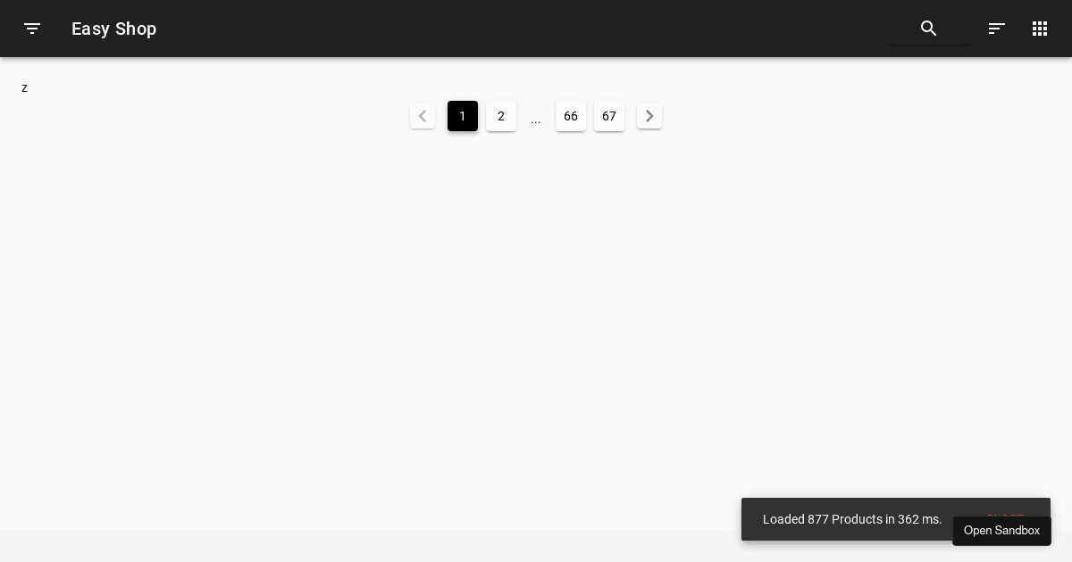 Easy Shop (forked) - Codesandbox