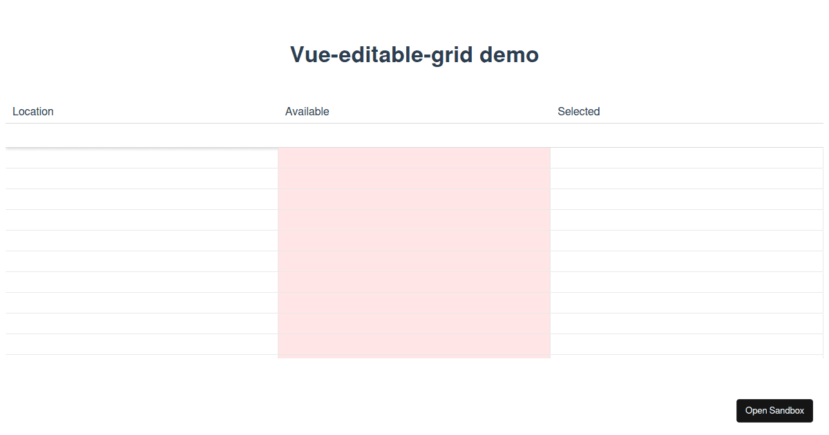 Demo vue-editable-grid (forked) - Codesandbox Demo vue-editable-grid (forked) - Codesandbox