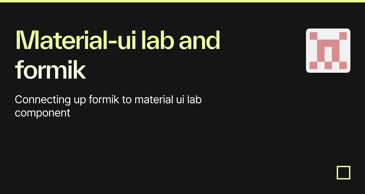 Material-ui lab and formik - Codesandbox