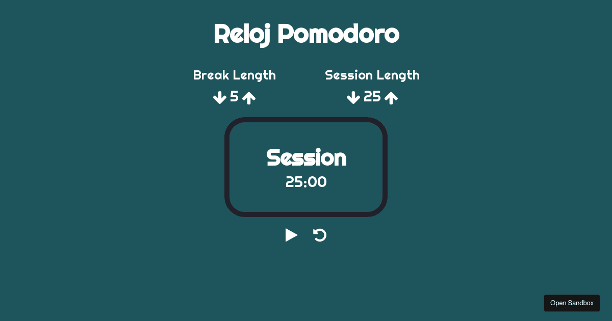 Reloj Pomodoro - Codesandbox