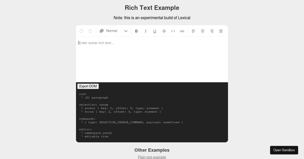 lexical-rich-text-example - Codesandbox