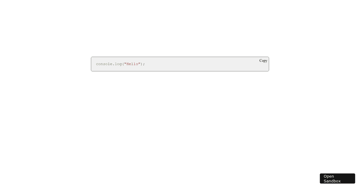 Codeblock With Copy To Clipboard Codesandbox
