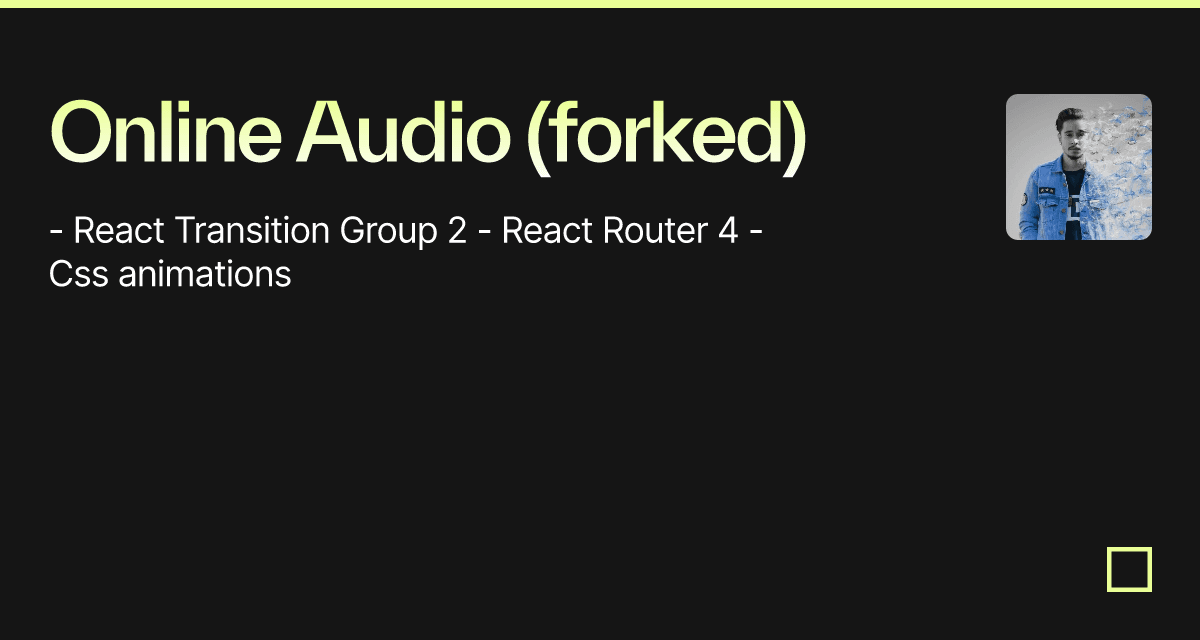 Online Audio (forked) - Codesandbox