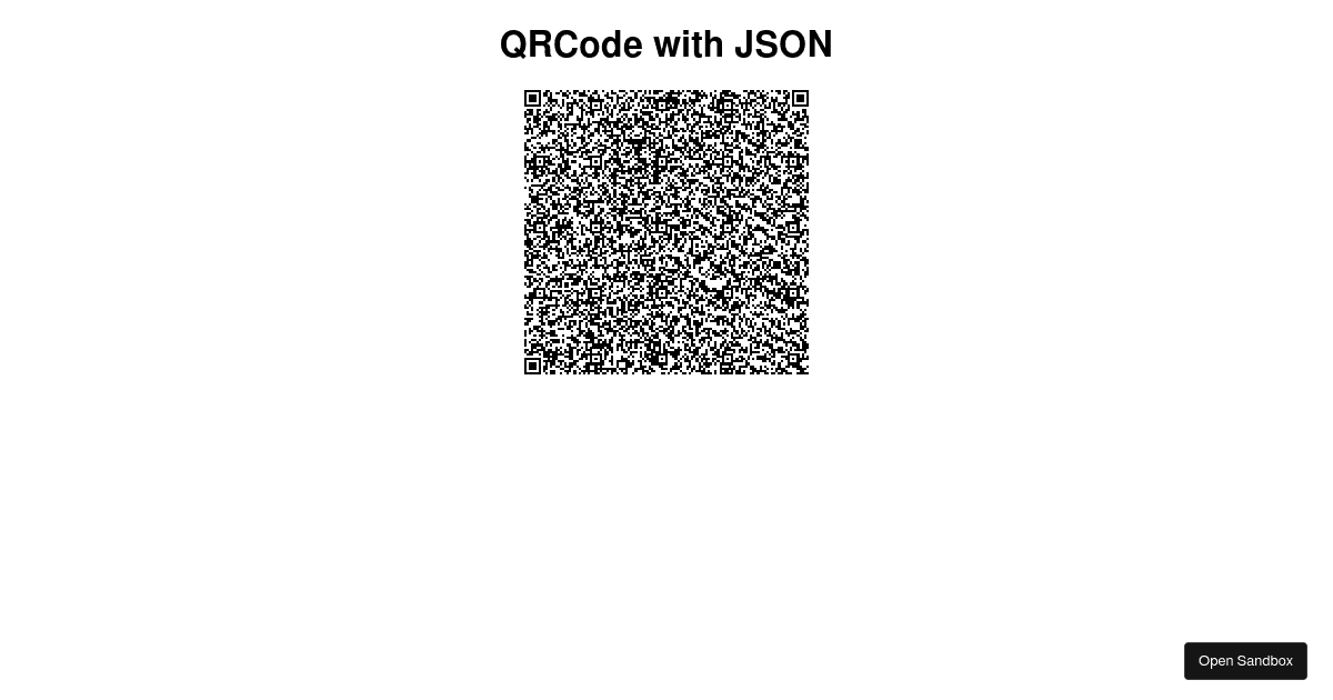 Generate Qrcode With Json Data Forked Codesandbox
