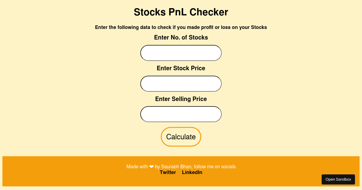 Stonks - Codesandbox