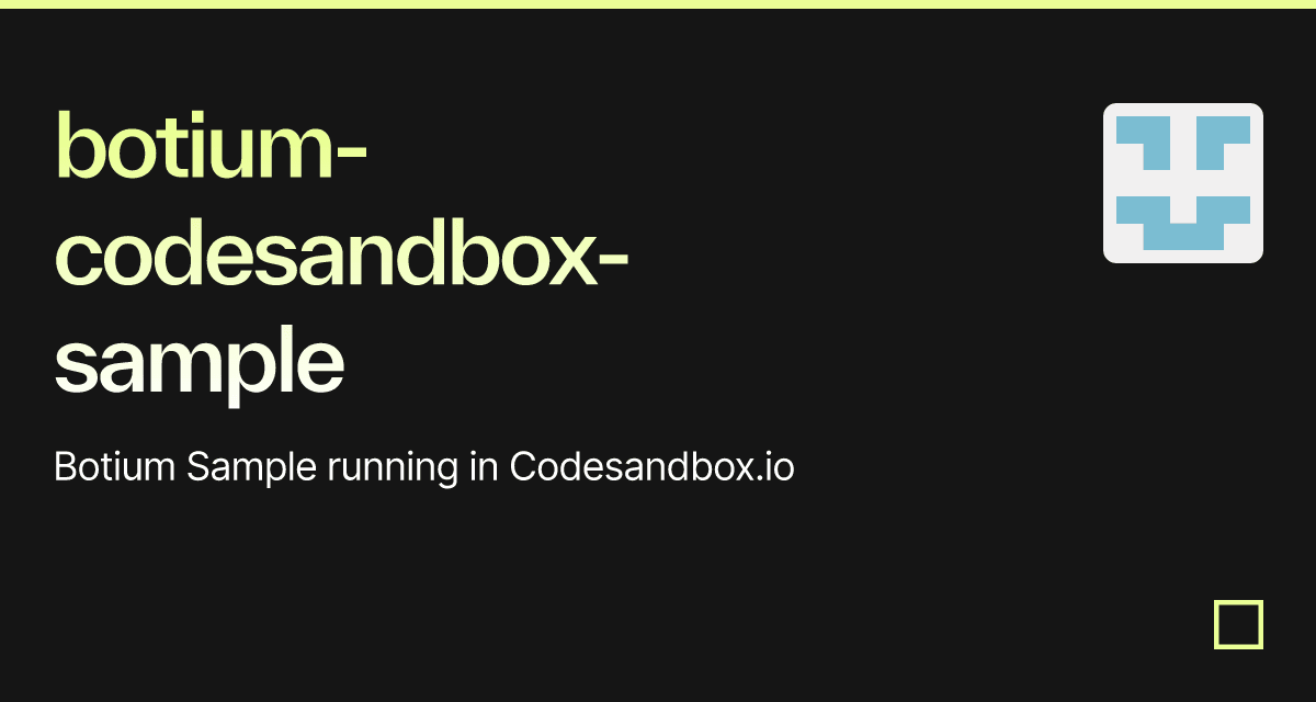 botium-codesandbox-sample - Codesandbox