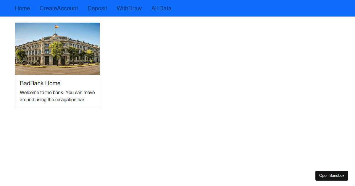 bank - Codesandbox
