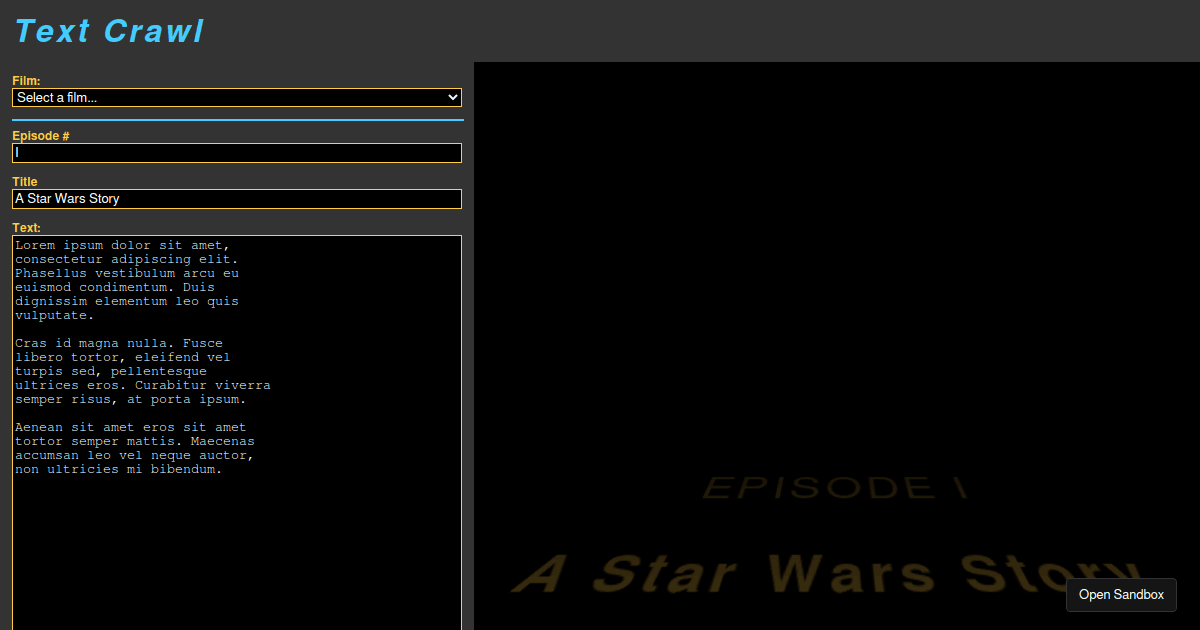 star-wars-crawl - Codesandbox