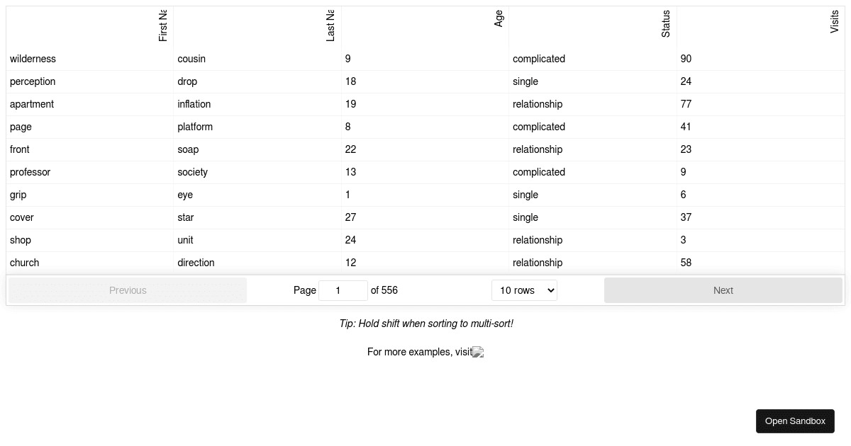 React-Table - Simple Table - Codesandbox