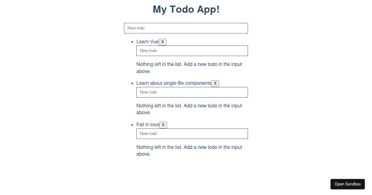 Recursive Todo App With Vue Individual Data Codesandbox 9984