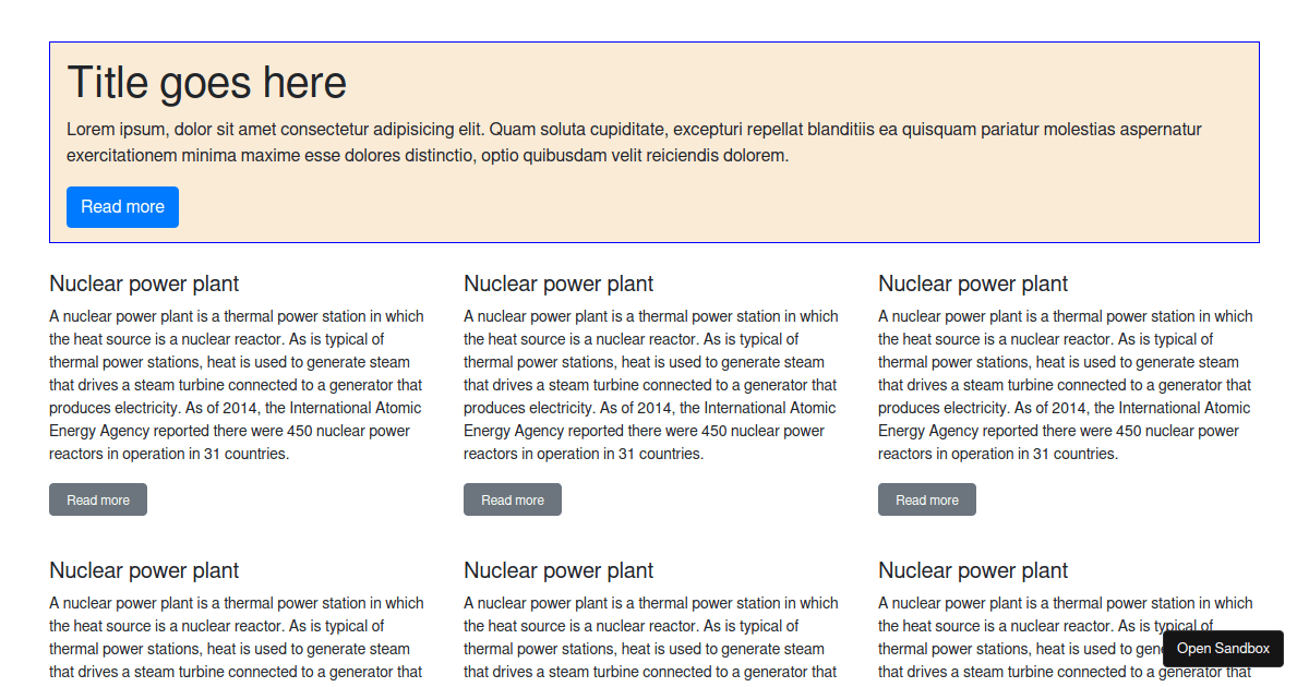 bootstrap - Codesandbox