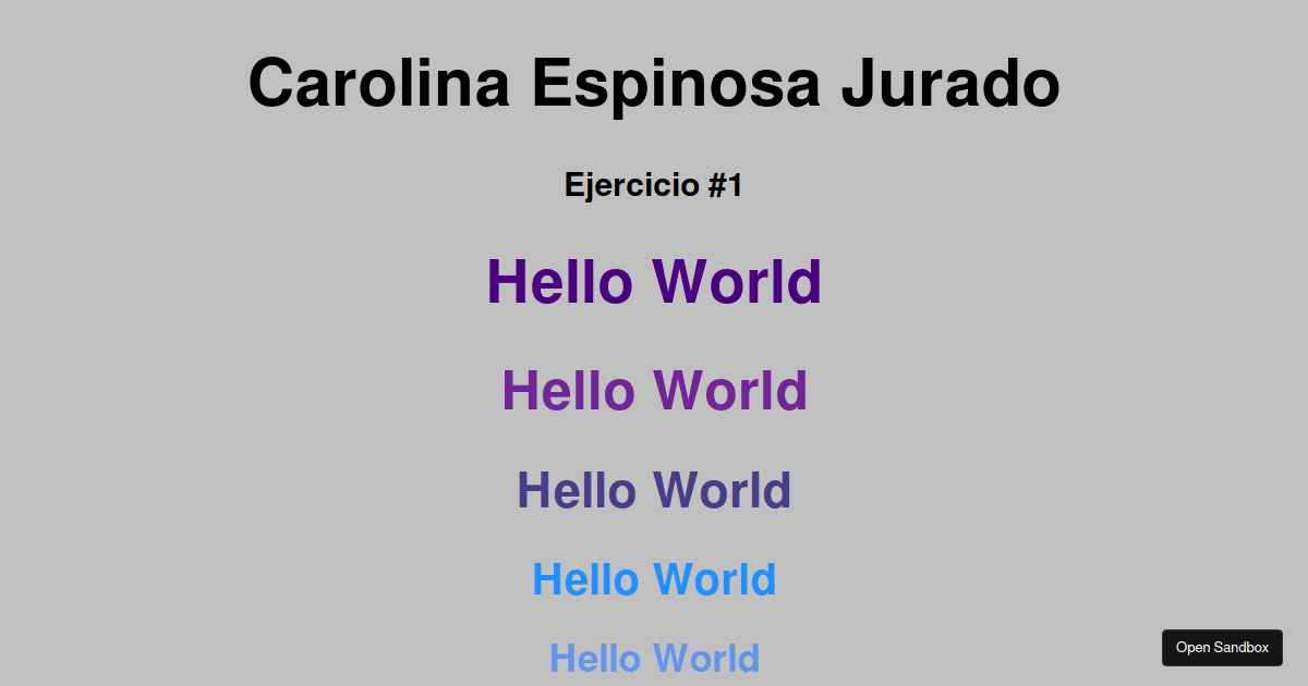 Ejercicios Css Codesandbox 